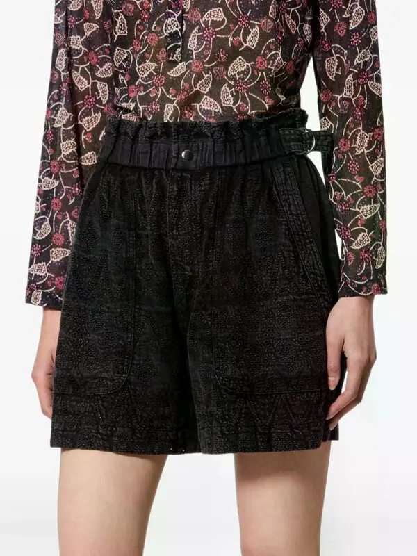 MARANT ETOILE Kisha Broderie Anglaise Shorts - Black