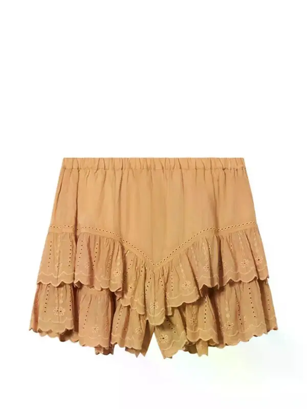 MARANT ETOILE Jocadia Broderie-anglaise Shorts - Brown