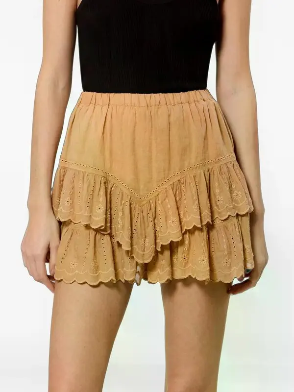 MARANT ETOILE Jocadia Broderie-anglaise Shorts - Brown