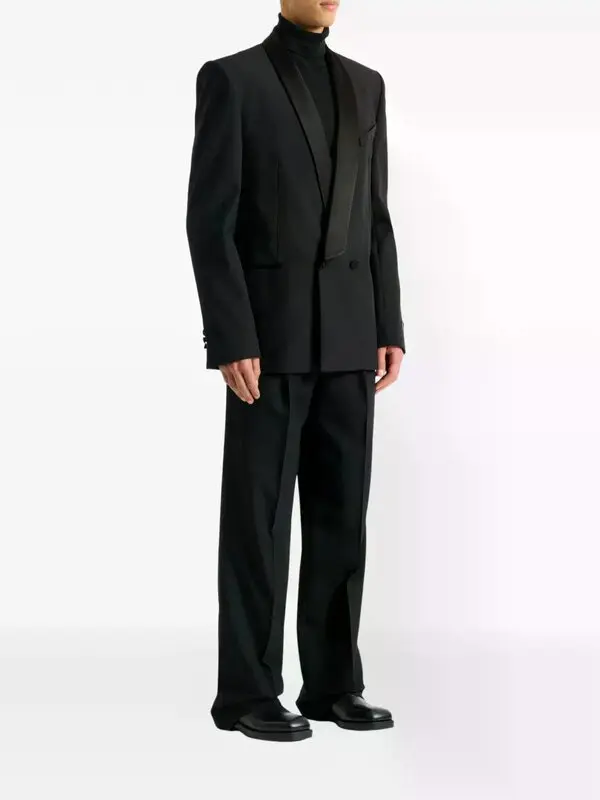 Balmain 2-button Jacket In Wool And Satin