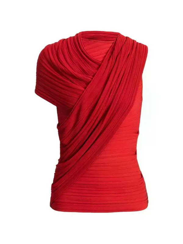 Balmain Sleeveless Asymmetrical Viscose Top