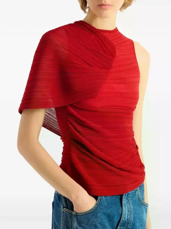 Balmain Sleeveless Asymmetrical Viscose Top