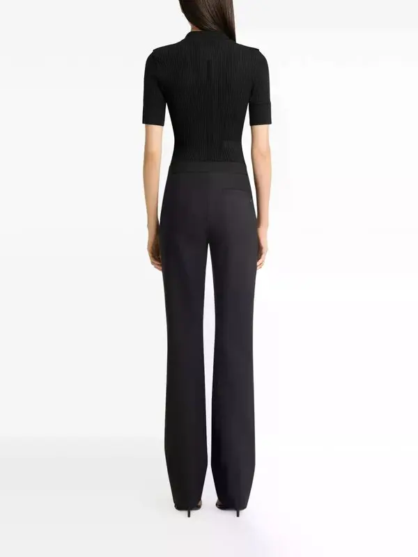 COURREGES Rib-knit Short-sleeved Polo Shirt