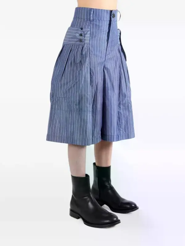 EMERGENCY ROOM Vertical-stripe Pleated Shorts