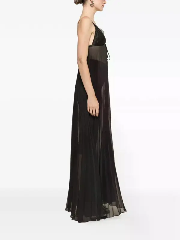 NISSA Pleated Long Top - Black