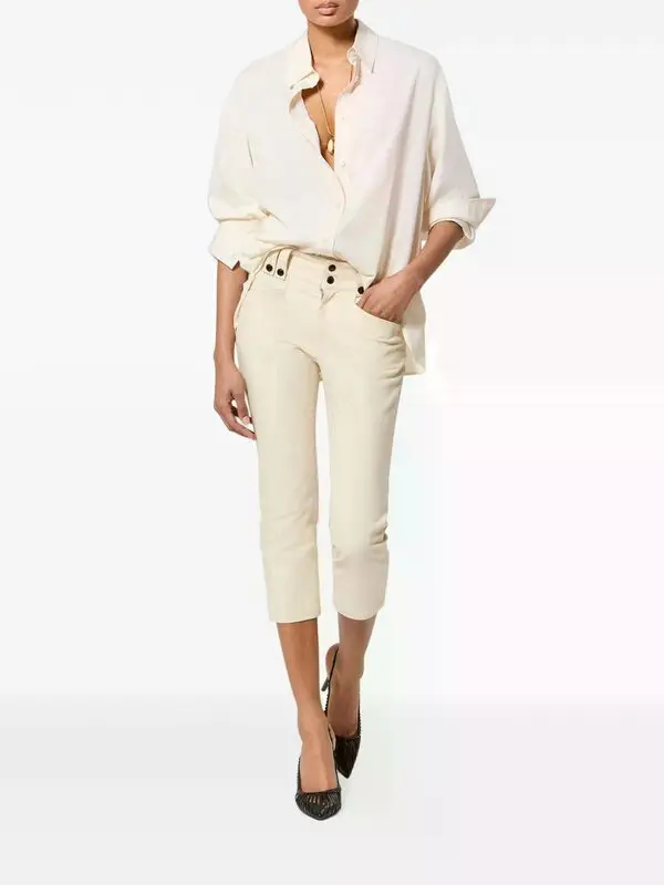 Isabel Marant Étoile Fabriza Embroidered Logo Shirt - Neutrals