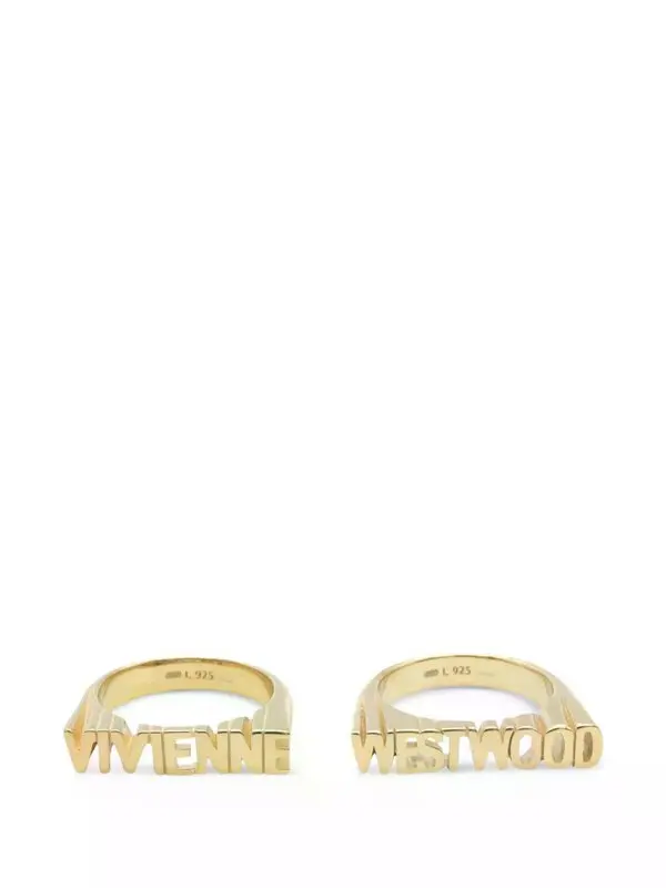VIVIENNE WESTWOOD Essex Logo Ring Set - Gold