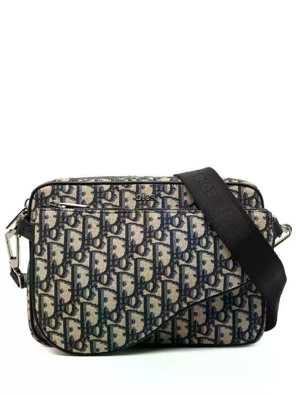 Dior Oblique Canvas Saddle Triple Pouch Crossbody Bag - Blue
