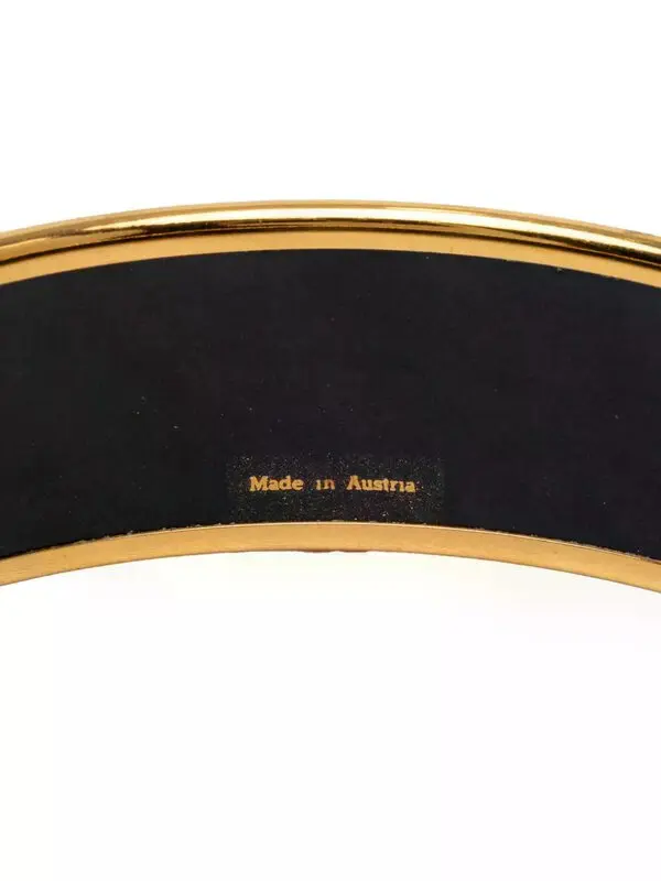 Hermès Wide Printed Enamel Bangle Bracelet