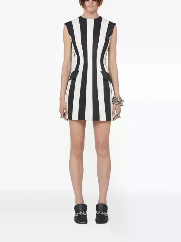 Max Mara Hourglass Striped Sleeveless Mini Dress