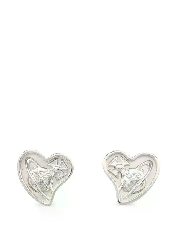 VIVIENNE WESTWOOD Orb Heart Earrings - Silver