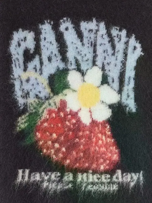GANNI Strawberry Intarsia Sweater