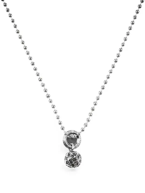 Chrome Hearts Sterling Pyramid Plus Ball Pendant Necklace