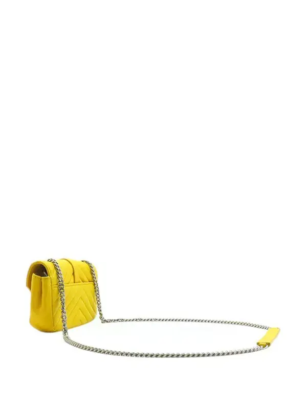 Saint Laurent Baby Chevron Calfskin Monogram Classic Chain Bag - Yellow