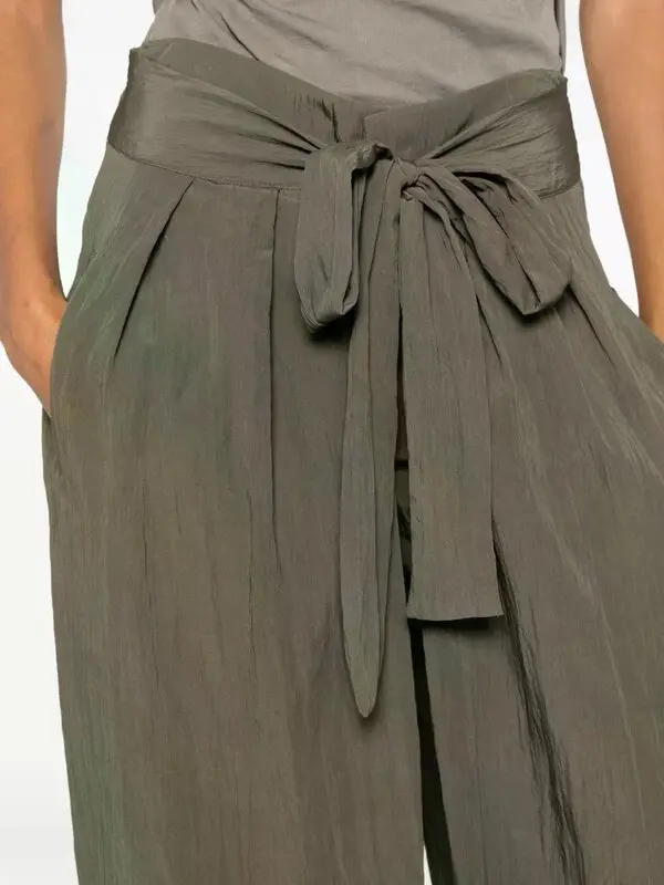 PSOPHIA Tie-waist Palazzo Pants With Crinkled Texture