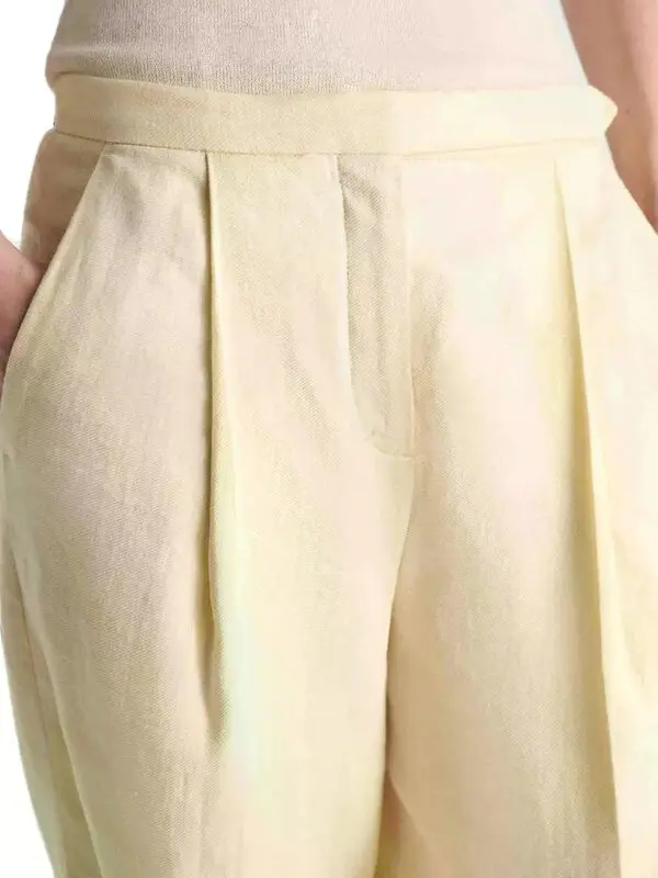 Dorothee Schumacher Champagne Yellow Pleated Palazzo Pants
