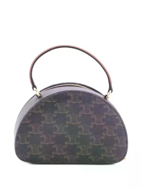 Celine Half Moon Case Triomphe Coated Canvas With Leather Pouch