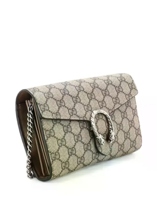Gucci Dionysus Chain Wallet Gg Coated Canvas - Neutrals