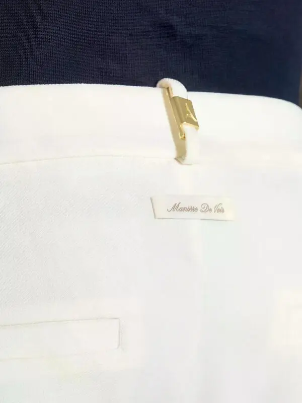 Manière De Voir Hubert Off-white Slim-fit Tailored Trousers