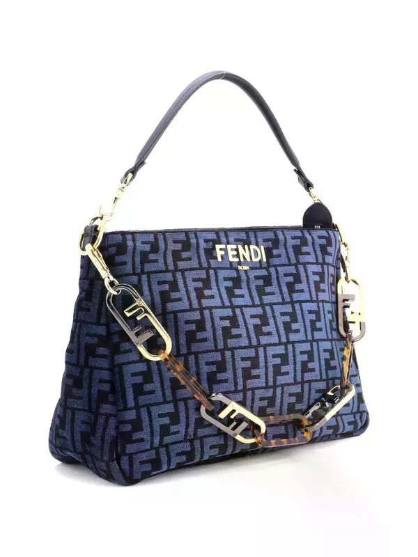 Fendi O'lock Zip Shoulder Bag Zucca Chenille Hobo Bag