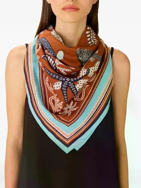 INOUI EDITIONS Inoui Square Sea-print Scarf