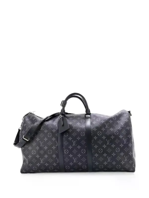 LOUIS VUITTON Keepall Bandoulière 55 Travel Bag - Black