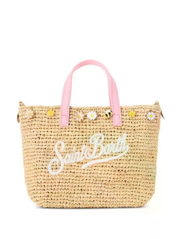 MC2 SAINT BARTH Mini Raffia Tote Bag - Neutrals