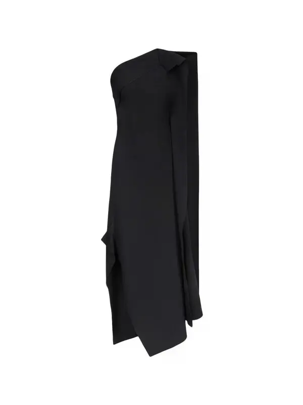 FFORME One-shoulder Draped Floor-length Dress - Black