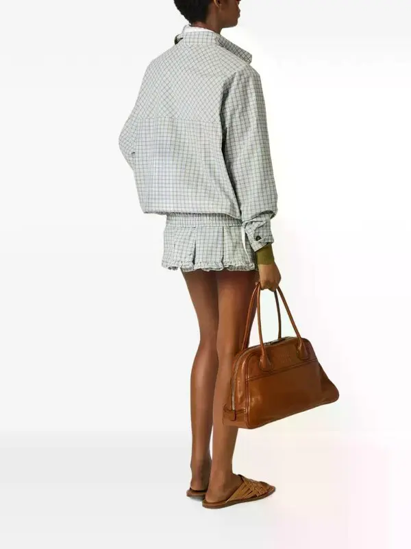 Miu Miu Pleated Check Miniskirt