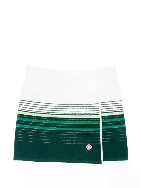 Casablanca Striped Wrap-front Mini Skirt