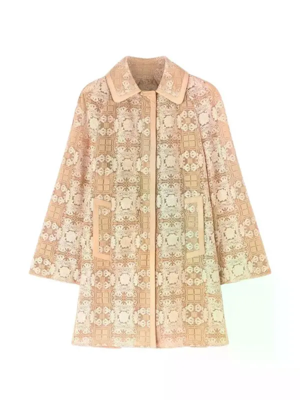 Ermanno Scervino Single-breasted Coat With Lace Detail