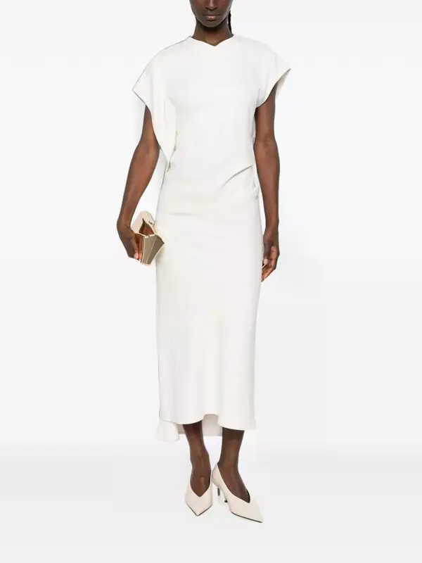 Victoria Beckham Cream Draped Asymmetric Dress - Neutrals