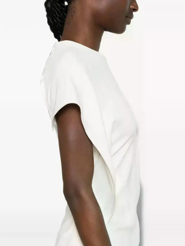 Victoria Beckham Cream Draped Asymmetric Dress