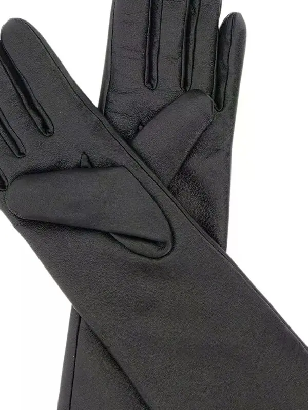 GIANNI CHIARINI Leather Gloves With Logo Detail