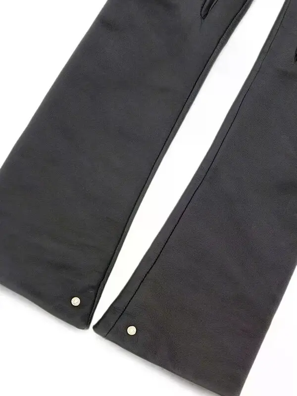 GIANNI CHIARINI Leather Gloves With Logo Detail