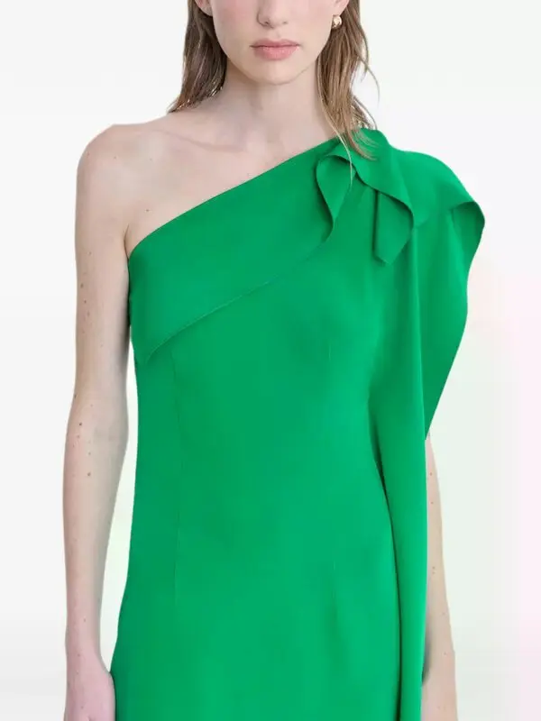 FFORME Grass Silk One-shoulder Draped Floor-length Dress