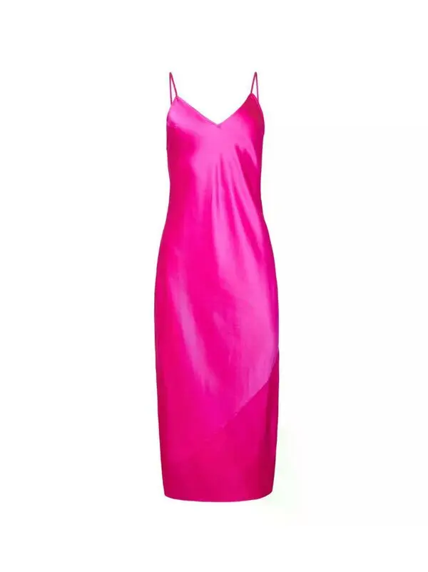 FLEUR DU MAL Side-slit Midi Dress - Pink