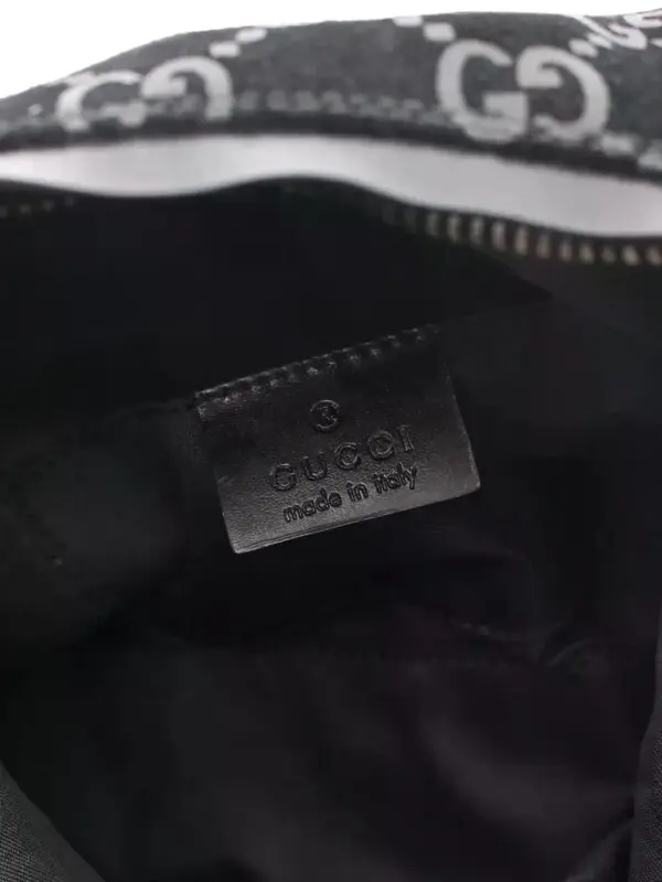 Gucci 2000s Gg Pattern Suede Shoulder Bag