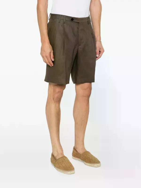 MICHAEL COAL Pleated Detail Button-fastening Shorts