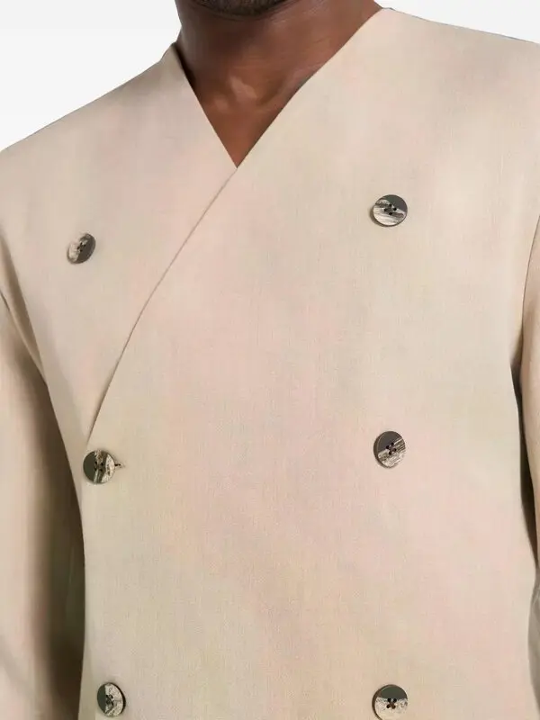 Manière De Voir Timeo In Beige Tailored Kimono Blazer