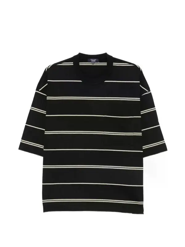 Comme Des Garçons Striped Patch-pocket T-shirt