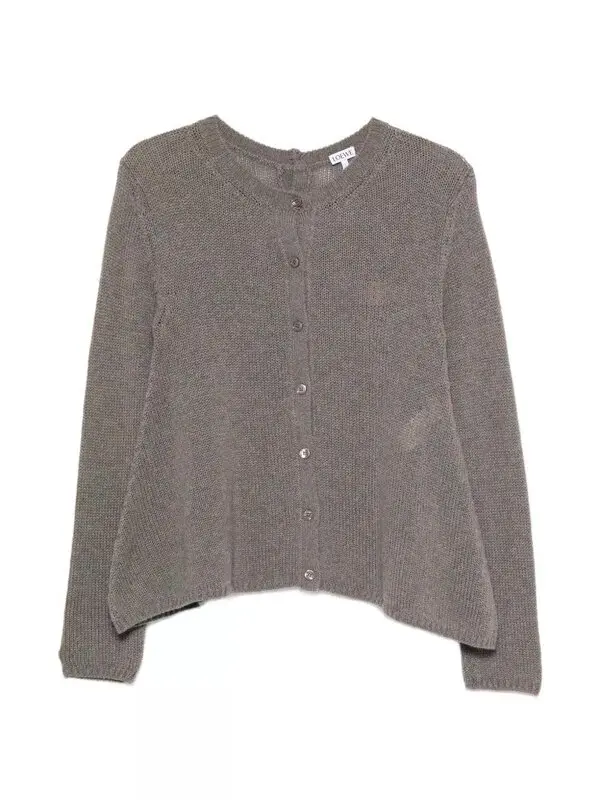 Loewe Anagram Embroidered Cashmere Cardigan - Grey