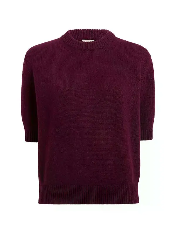 Khaite Davin Ribbed Cashmere Pullover - Red