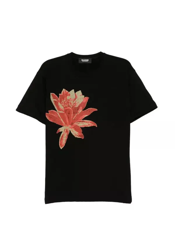 Yohji Yamamoto Floral-print T-shirt - Black