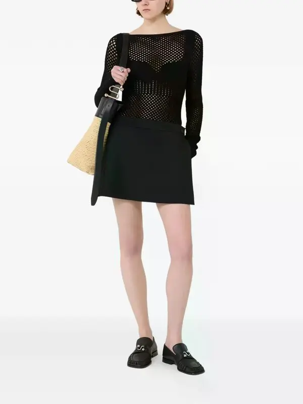 Sportmax Fine-knit Open-work Sweater - Black
