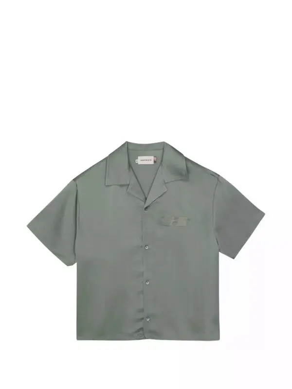 HONOR THE GIFT Satin Embroidered-logo Shirt - Green