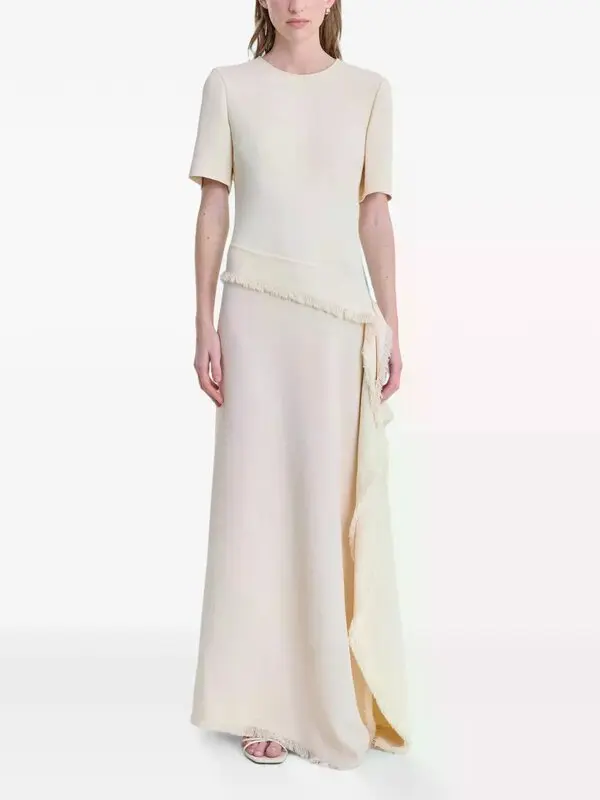 FFORME Crepe Frayed Maxi Dress