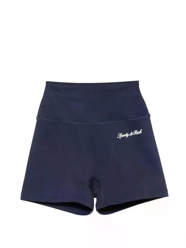 SPORTY & RICH Signature Logo Performance Shorts - Blue