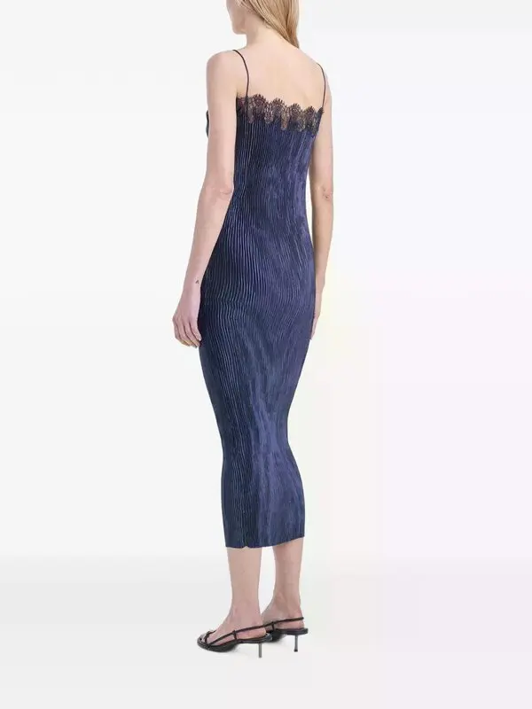 FFORME Lumie Lace-trimmed Plissé Dress