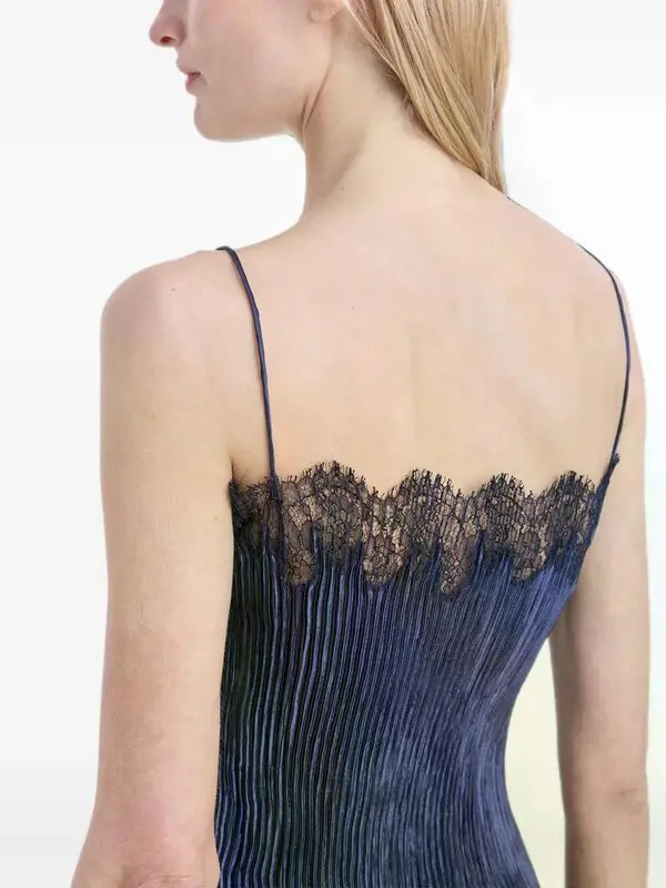 FFORME Lumie Lace-trimmed Plissé Dress